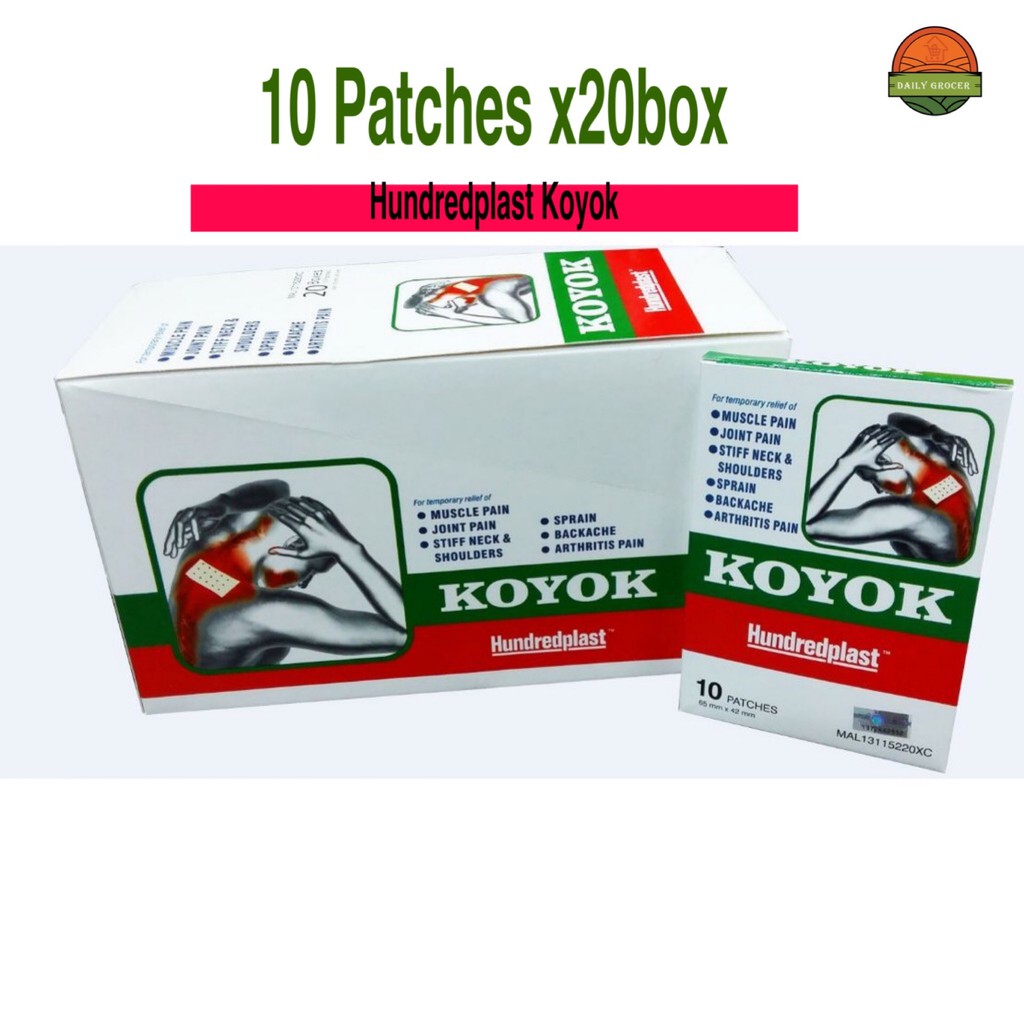 HUNDREDPLAST KOYOK 10 PATCHES x 20 Box | Shopee Malaysia
