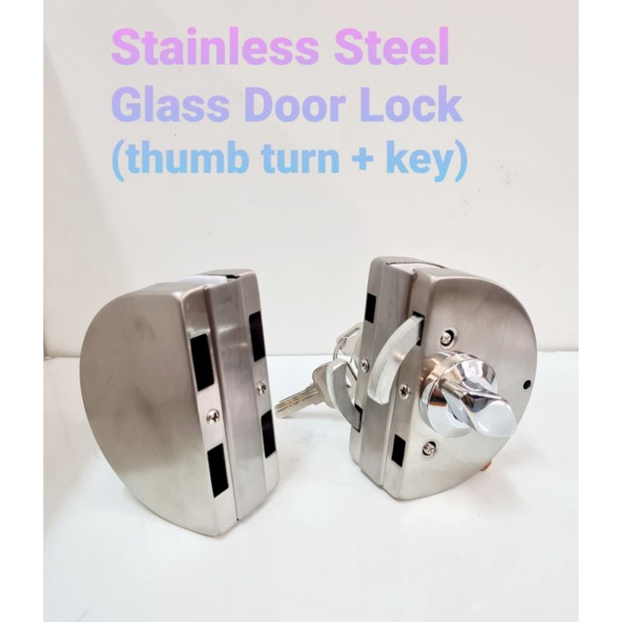 Glass Door Lock with Key and Turn Snip/Tempered Glass Locksrt/No ...