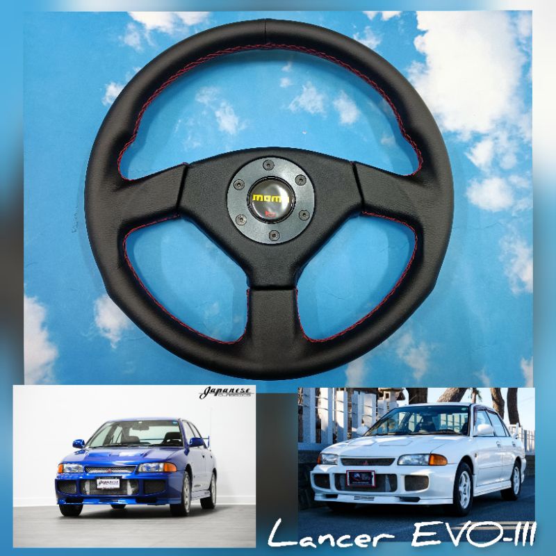 MOMO EVO 3 Steering Wheel 3 Spoke Leather 14"" Inch | Shopee Malaysia