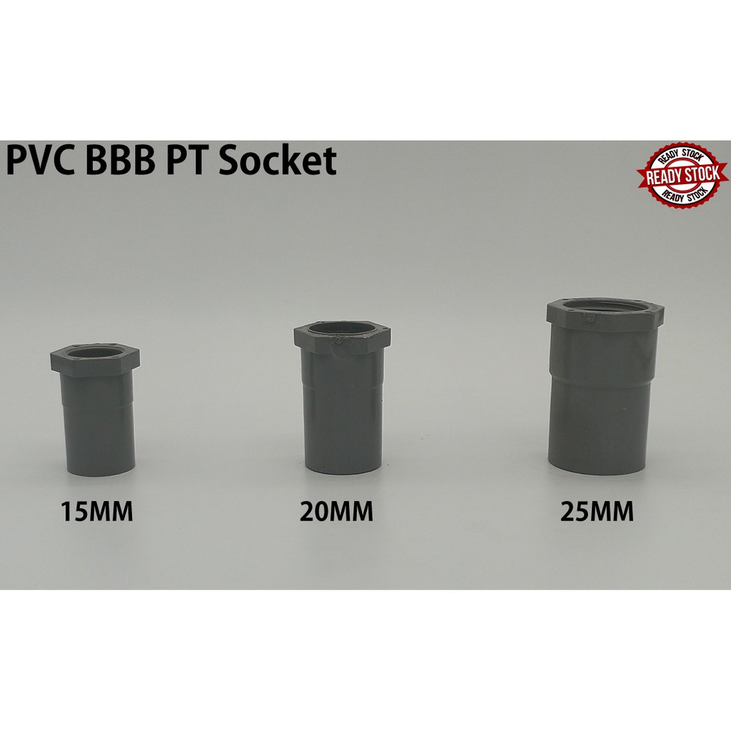 15MM 20MM 25MM PVC PIPE FITTING BRAND BBB (BINA) PT SOCKET (THREAD) | PAIP AIR FITTING KELABU ...