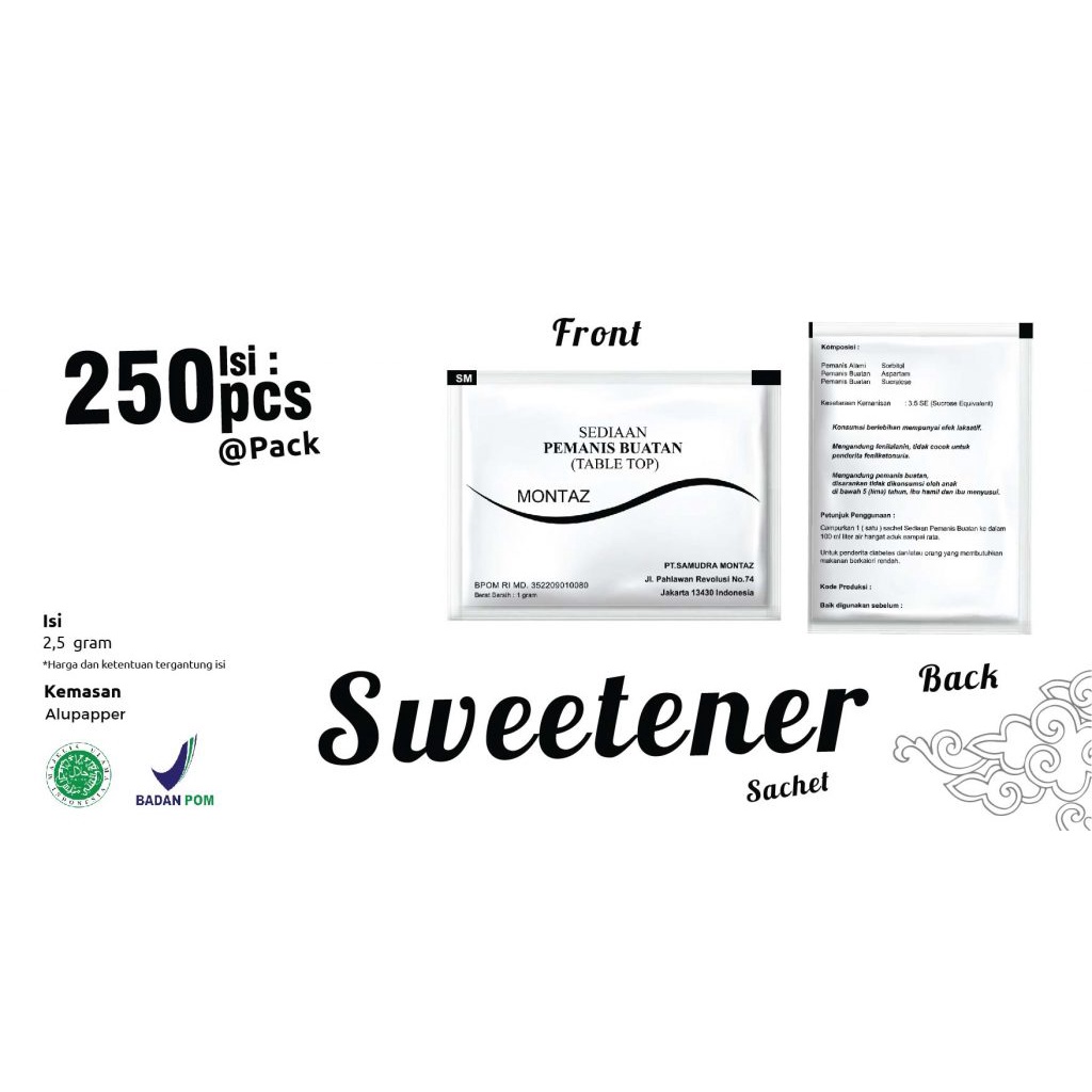 Sweetener/ Sachet Sweetener Preparation/ Stick (100 @1gr) | Shopee Malaysia