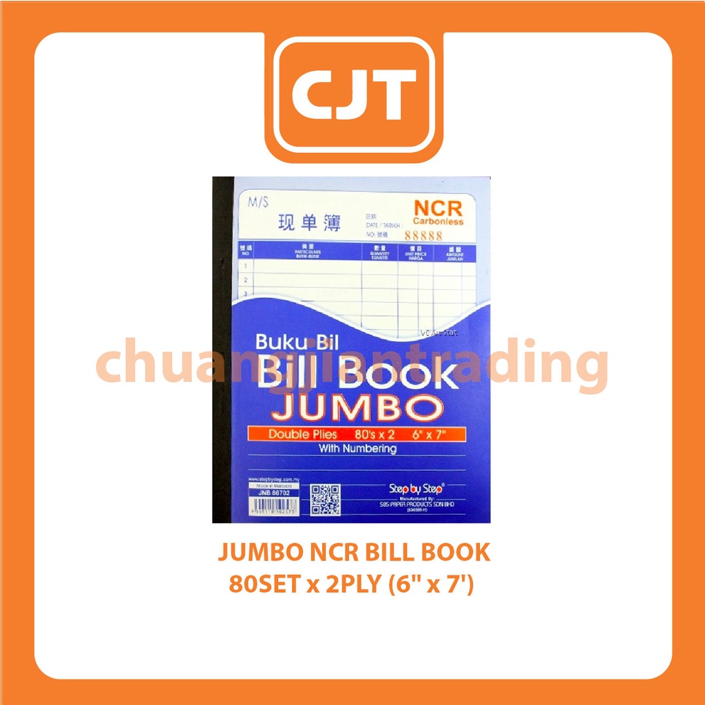 Buku Bill Bill Book JUMBO Double Plies 80's x 2 with Numbering 6'''x7 ...