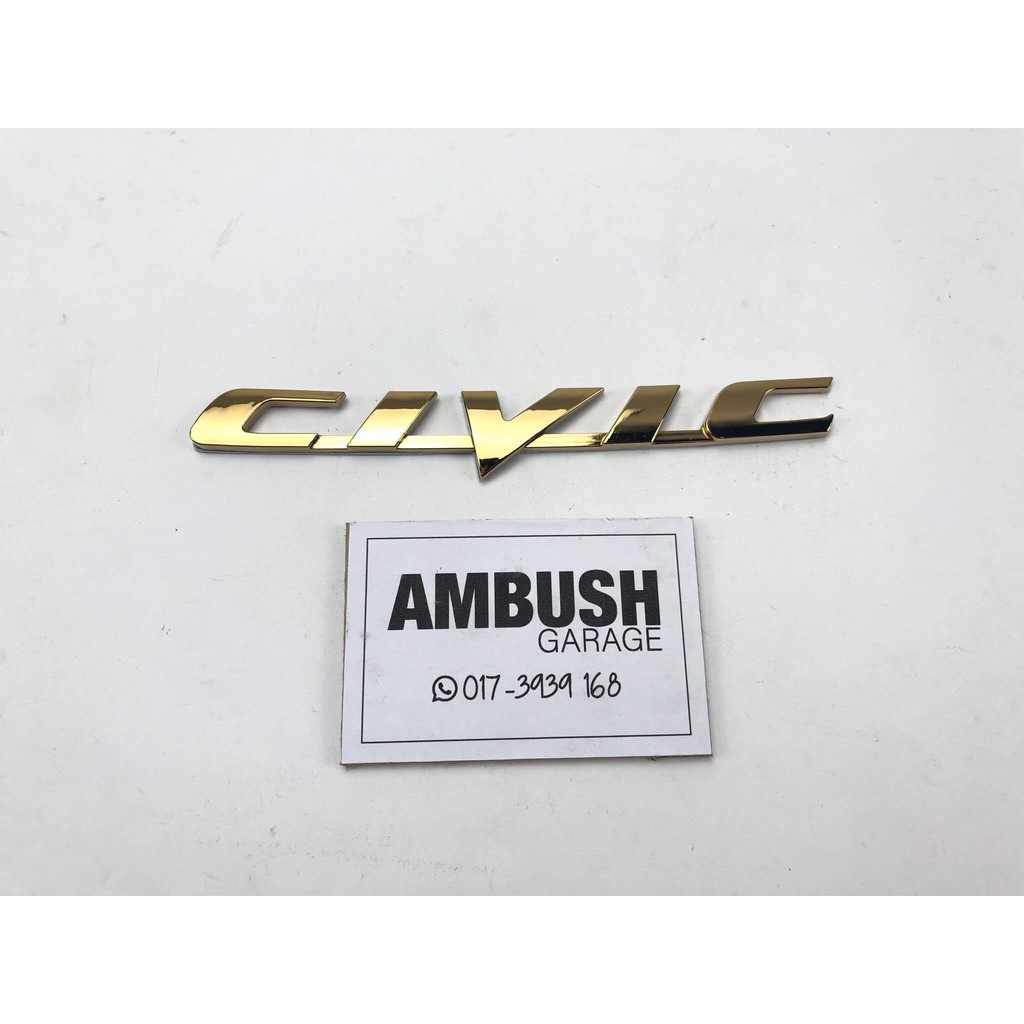 Honda Civic Emblem Logo Gold Universal FB FD Civic Thailand | Shopee ...