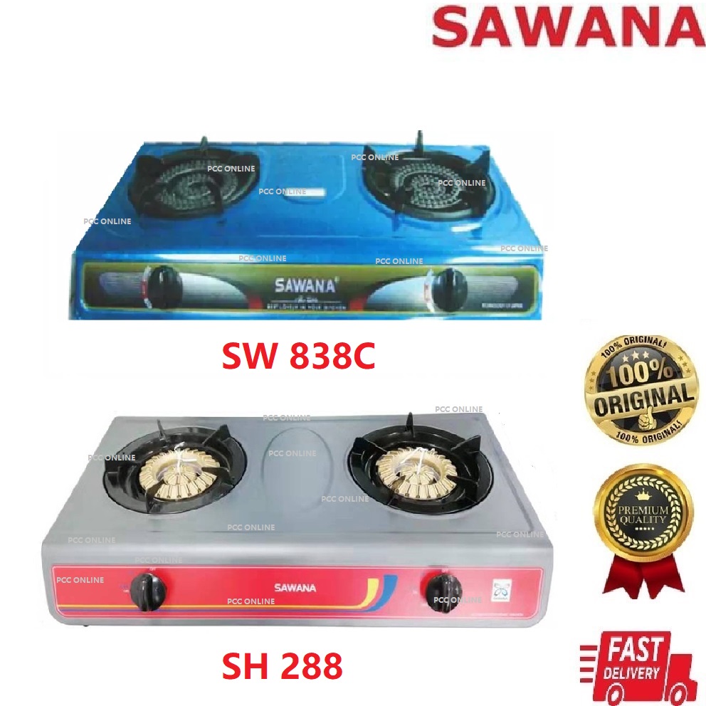 SAWANA SW 838C|SH 288 Double Burner Gas Stove Cooker|Dapur Gas|Dapur ...
