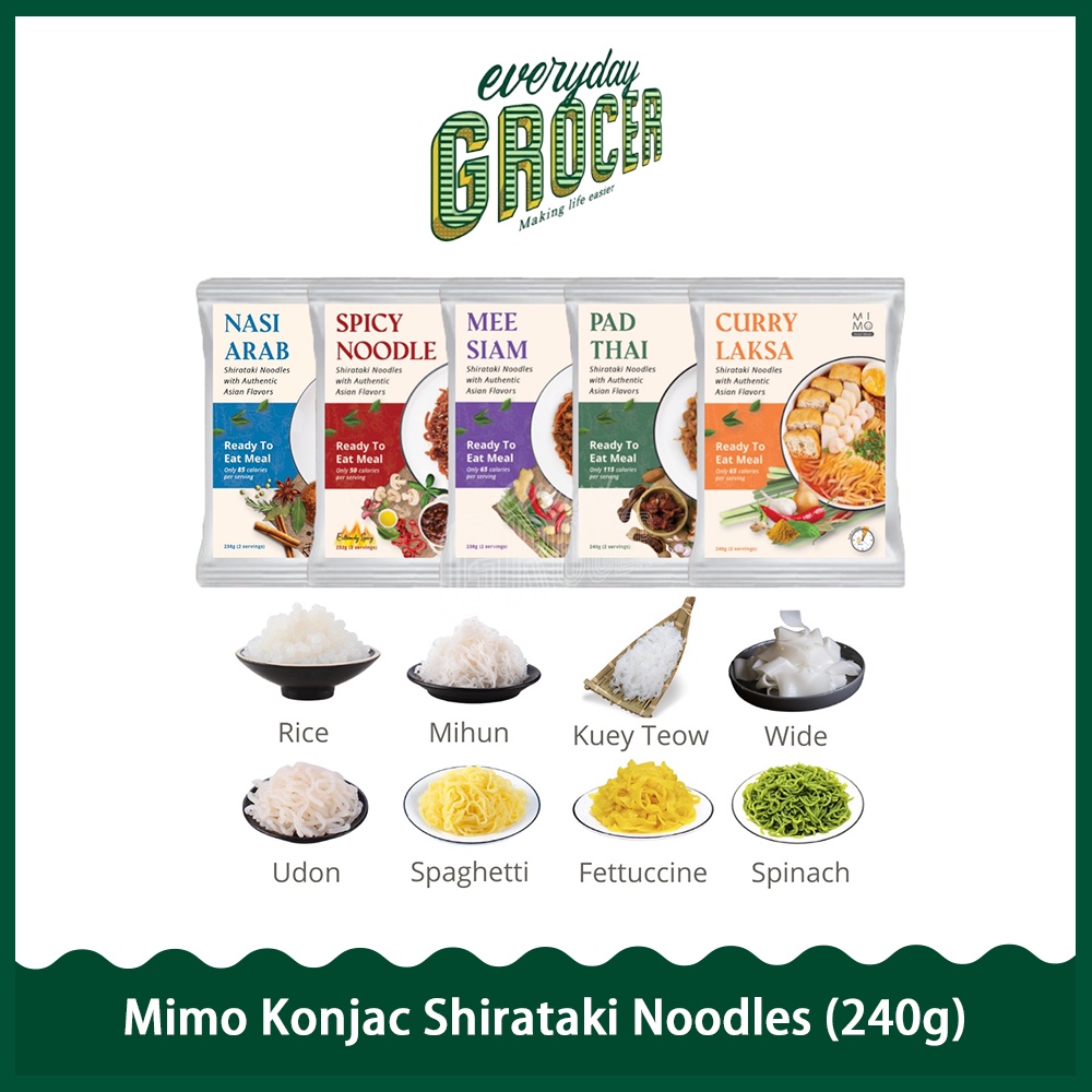 Mimo Konjac Shirataki Noodles Curry Laksa/Mee Siam/Nasi Arab/Pad Thai ...