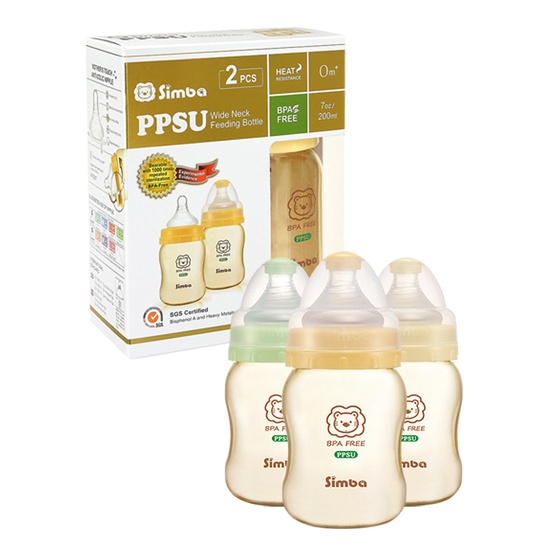 Simba PPSU Wide Neck Calabash Feeding Bottle 200ml (2pcs) | Shopee Malaysia