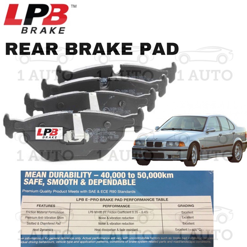 LPB E-PRO SEMI METALLIC REAR BELAKANG BRAKE PAD BMW E36 318i 320i 325i ...