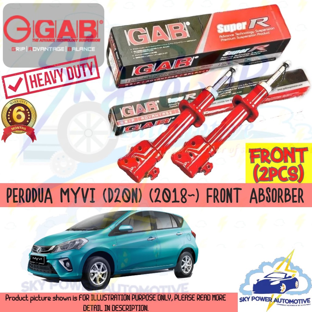 PERODUA MYVI D20 D20N (2018~) GAB SUPER R SPORT PREMIUM HEAVY DUTY GAS SHOCK ABSORBER (FRONT ...