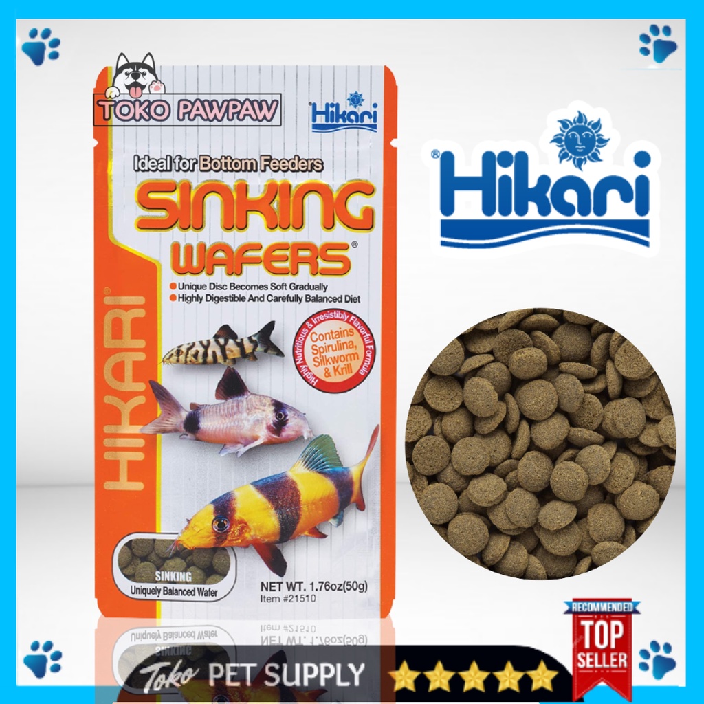 HIKARI SINKING WAFERS 50GR Fish Food Sink SINKING Wafer Pellet Feed ...