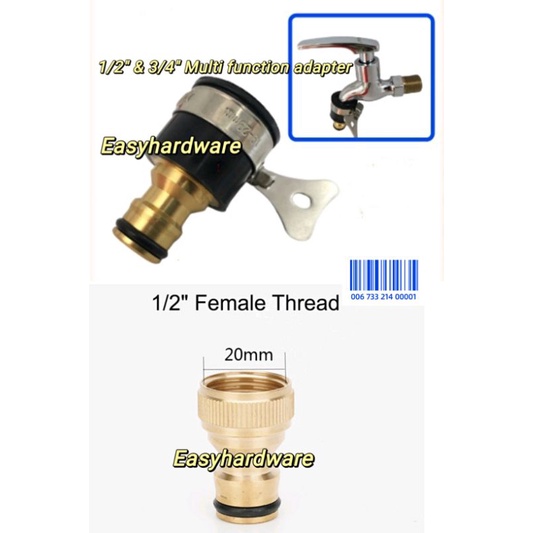 1/2" & 3/4" brass tap adapter (Bib tap joiner ) | Shopee Malaysia