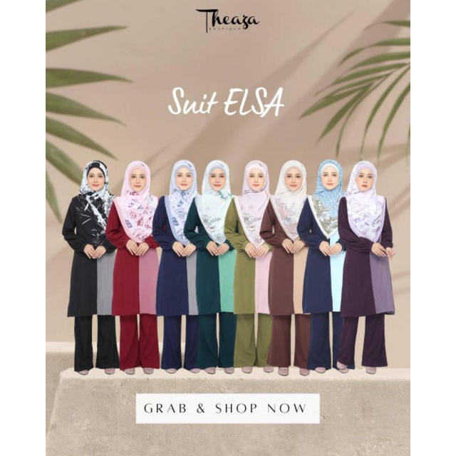 Suit Elsa Plain Muslimah By Theaza | Shopee Malaysia