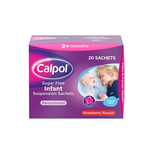 CALPOL® Sugar Free Infant Suspension Strawberry Flavour 20 Sachets x ...