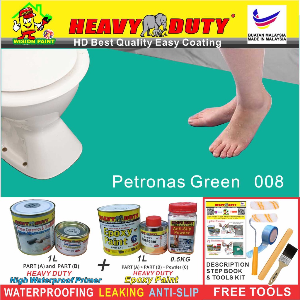 ( FULL SET EPOXY PAINT COATING ) FOR TOILET TILES FLOOR ( FREE TOOL ...