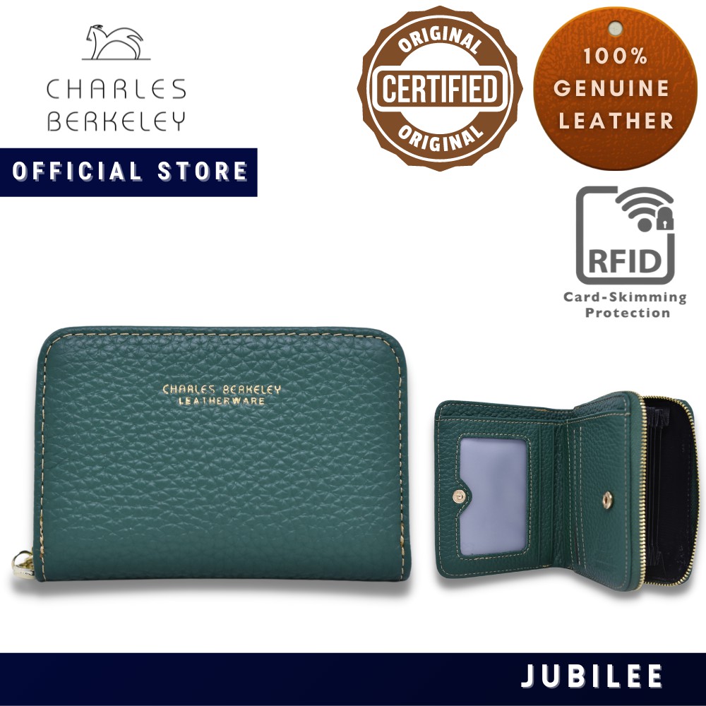 Charles Berkeley JUBILEE Genuine Leather Foldover Short Wallet Purse ...