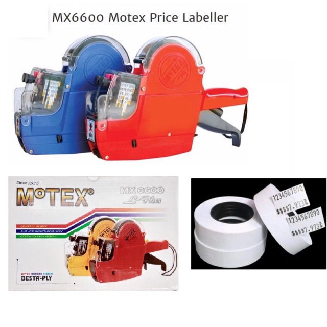 MOTEX ORIGINAL Price Labeler MLP 6600 2 Line Price Label Gun With Ink ...