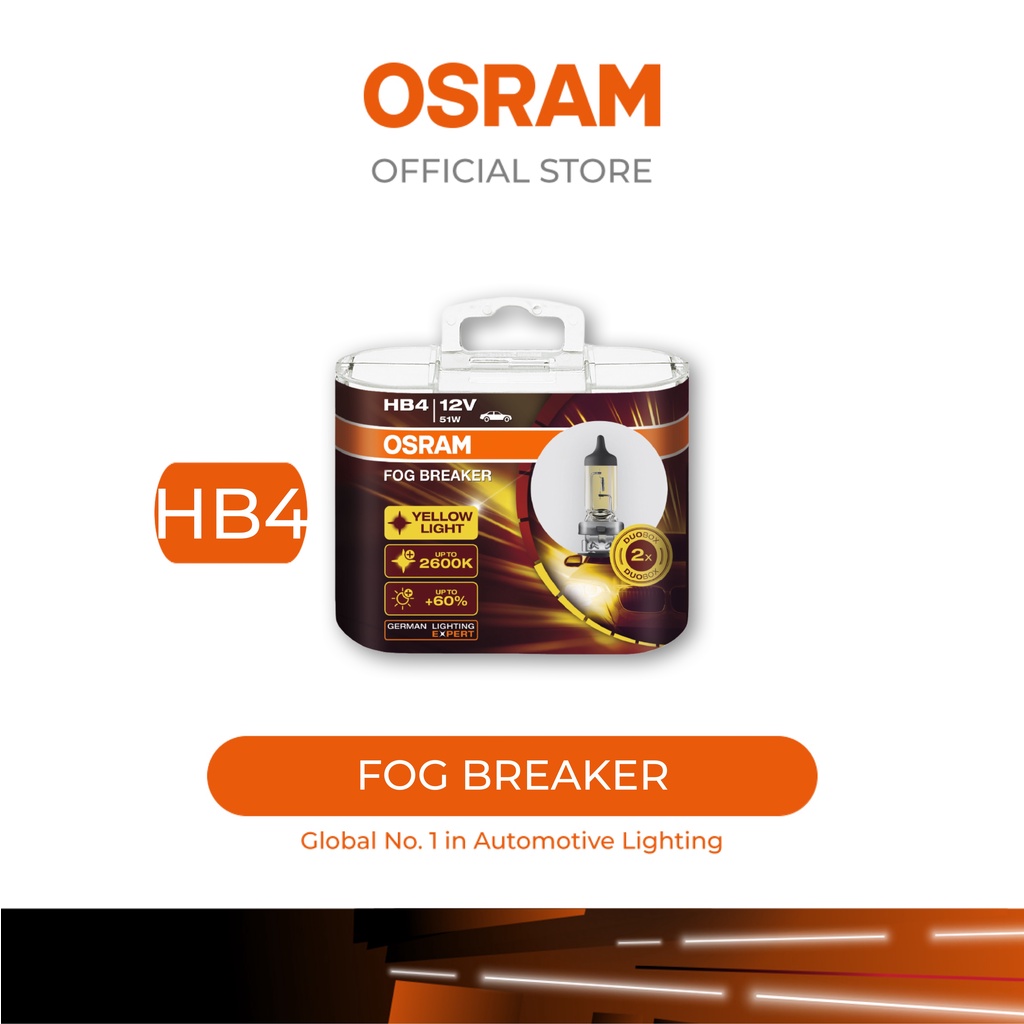 OSRAM Fog Breaker | Halogen Bulb | 1 SET 2 PCS | All Sizes | H1, H3, H4 ...