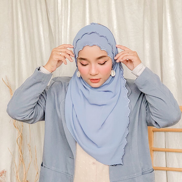 ANYS Tudung Sulam Dua Muka Embroidery double loop Instant shawl ...