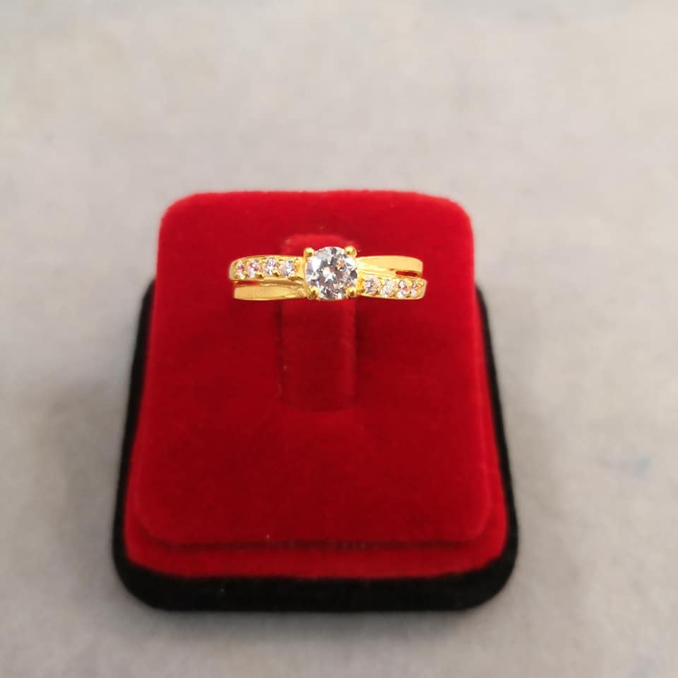 Cincin Tunang Emas 916 Size 11,12,13,14,15,16,17,18,19,20/Merisik ...