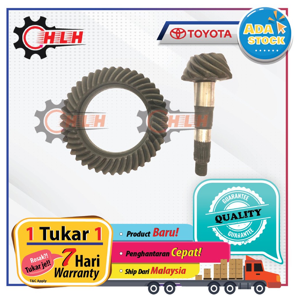 Toyota Hilux KUN25 KUN26 Hiace KDH200 Crown Wheel Pinion Gear (11X43 ...