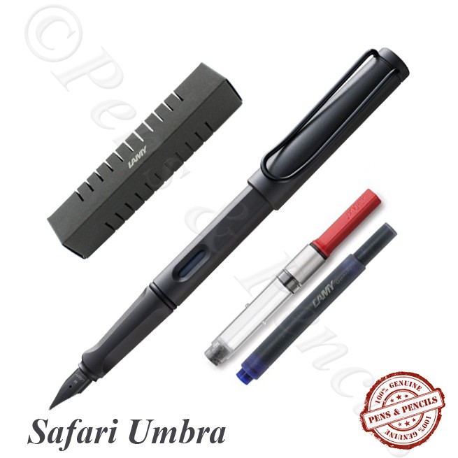 LAMY Safari Matt Charcoal Black Umbra Fountain Pen Free T10 + Z28 ...