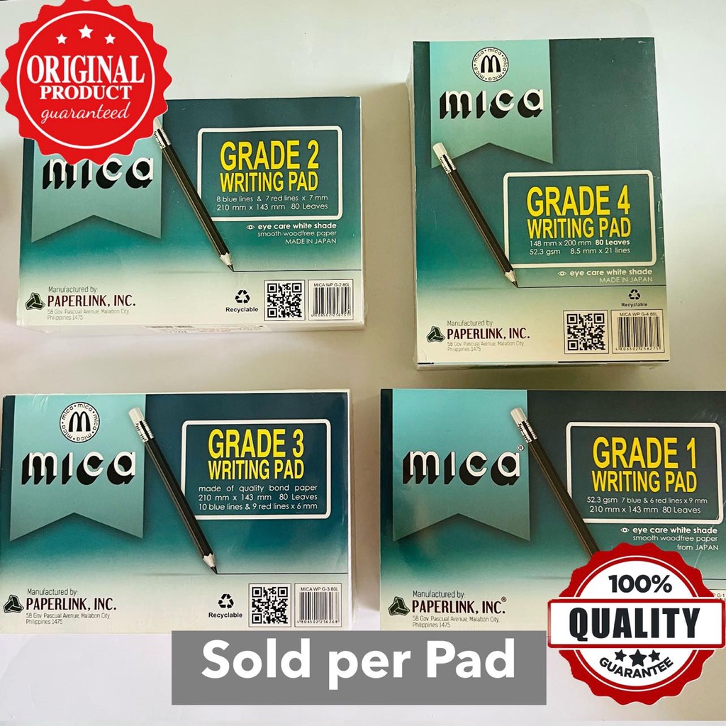 WRITING PAD MICA Grade 1/2/3/4 80leaves (SOLD PER PAD) | Shopee Malaysia