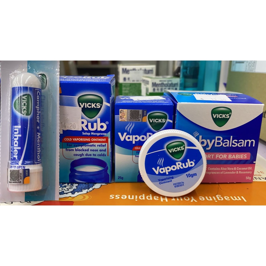 VICKS VAPORUB 50g 25g 10g VICKS BABY BALSAM COMFORT FOR BABIES 50g ...