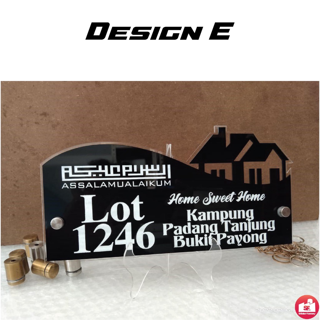 Papan Alamat Rumah Acrylic / Home House Office Address Signage ...