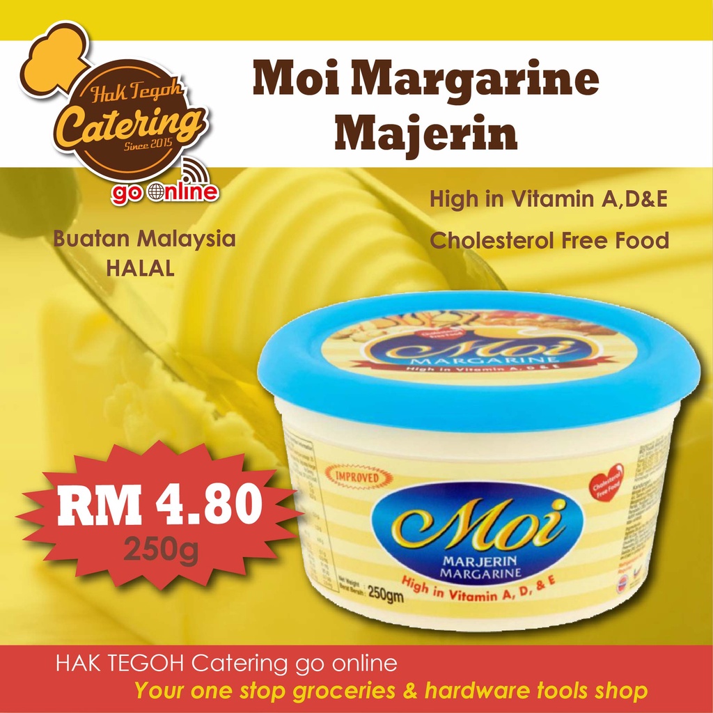 Moi Margarine 250g Majerin -Buatan Malaysia -High in Vitamin A, D & E ...