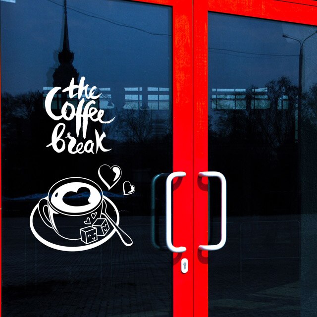 Coffee Shop Sticker Bean Decal Cafe Cup Poster Vinyl Art Wall Decals ...