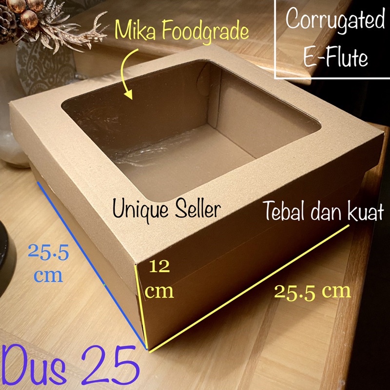 Box Hampers Box 25x25x12 MIKA WINDOW EFLUTE / Eflute Chocolate Box 25 x ...