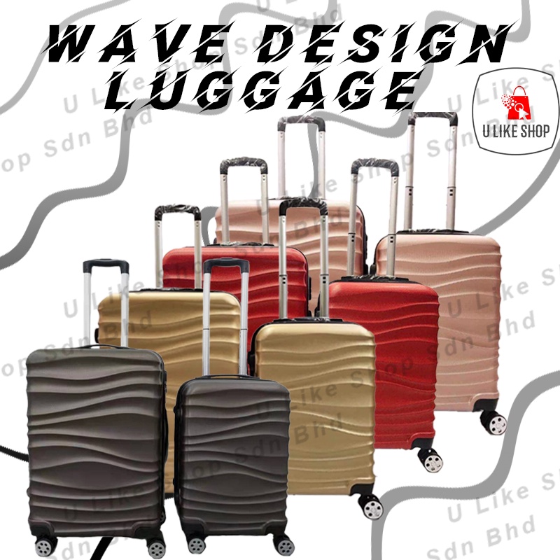 new pattern wave design travel luggage bag set 2in1 20incn & 24inch beg ...