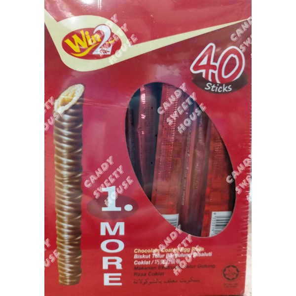 Win2 1 More Milk Chocolate Cream Coated Egg Rolls(40sticks) | Shopee ...