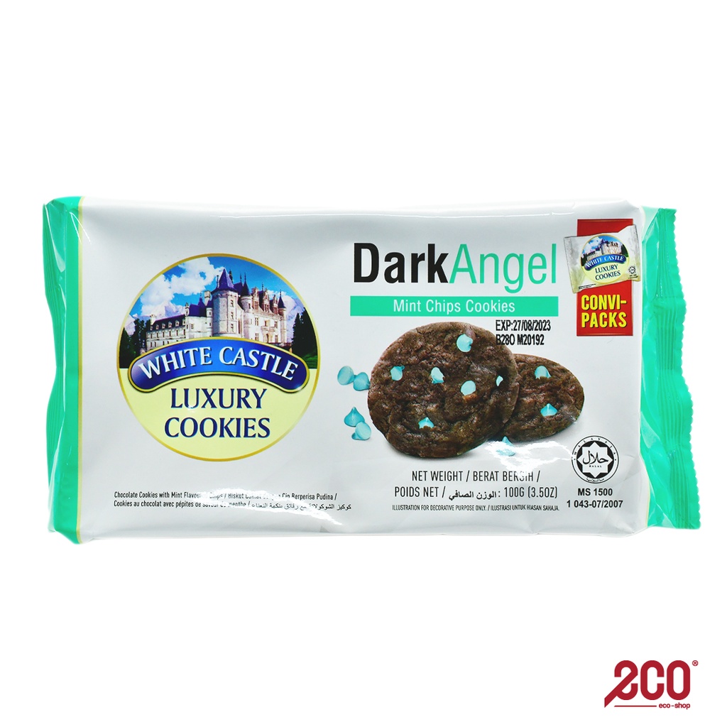 White Castle Luxury Cookies - Dark Angel with Mint Chips Cookies 100g ...