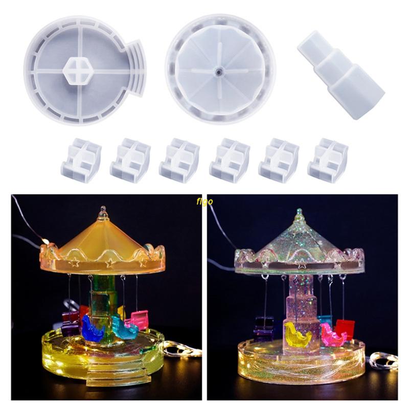 flgo Rotary Flying Chair Resin Silicone Mold Rotating Carousel Horse ...