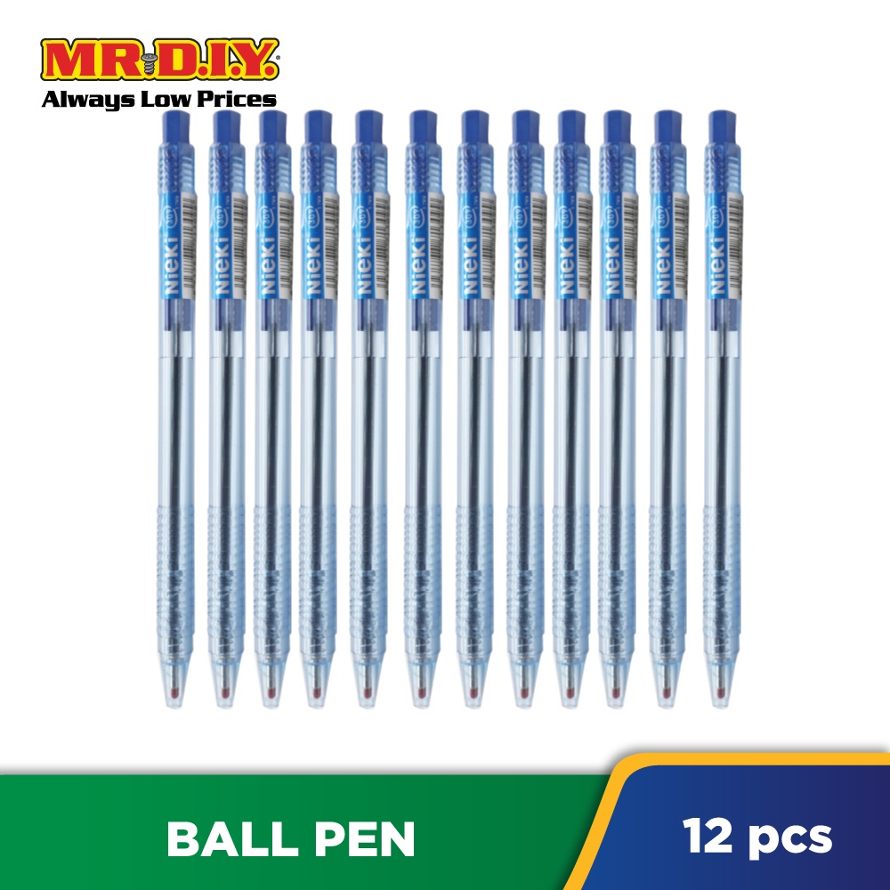 (MR.DIY) Blue Ball Pen 0.7mm (12 pieces) | Shopee Malaysia