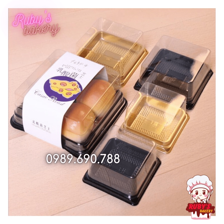 Mooncake box with black base XY80S Black / Yellow (125-150g) | Shopee ...