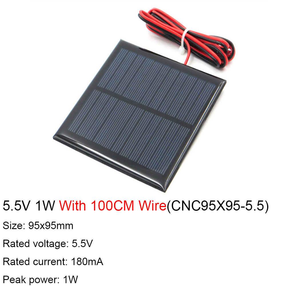 1PCS 4V 5V 5.5V Solar Panel With 30CM 100CM 200CM Wire Mini Solar ...