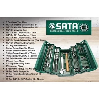 SATA 95104A-70 17" Cantilever Tool Chest & Tray Set With Metric ...