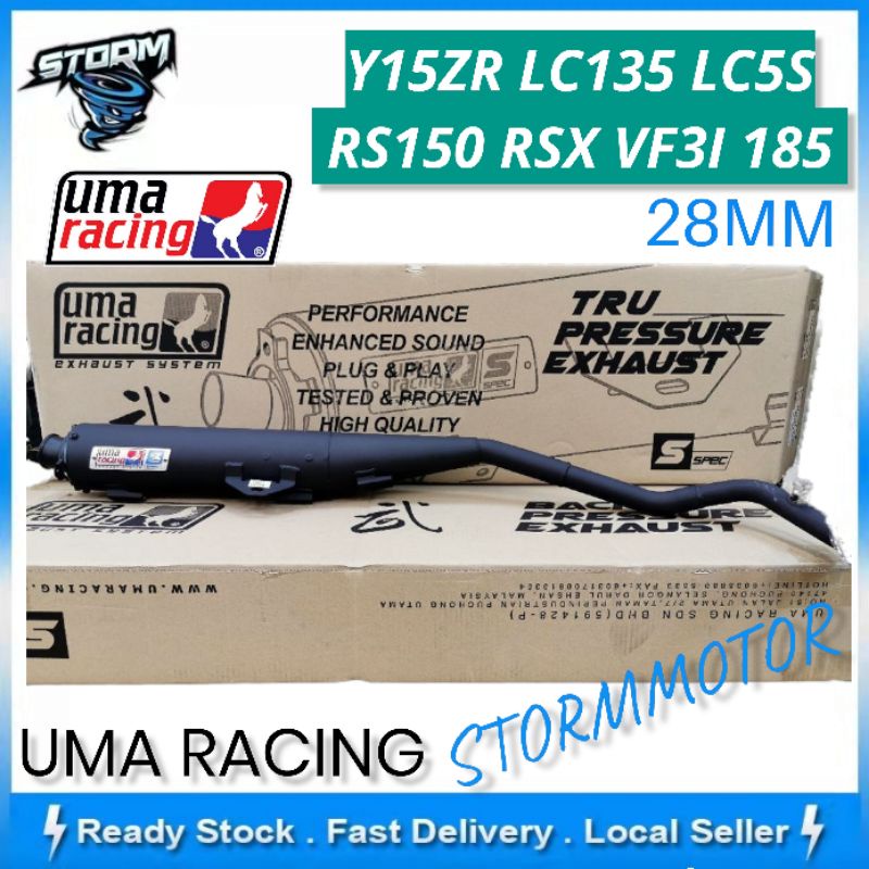 UMA RACING TRU PRESSURE EXHAUST PIPE BACK PRESSURE EXHAUST PIPE 28MM ...