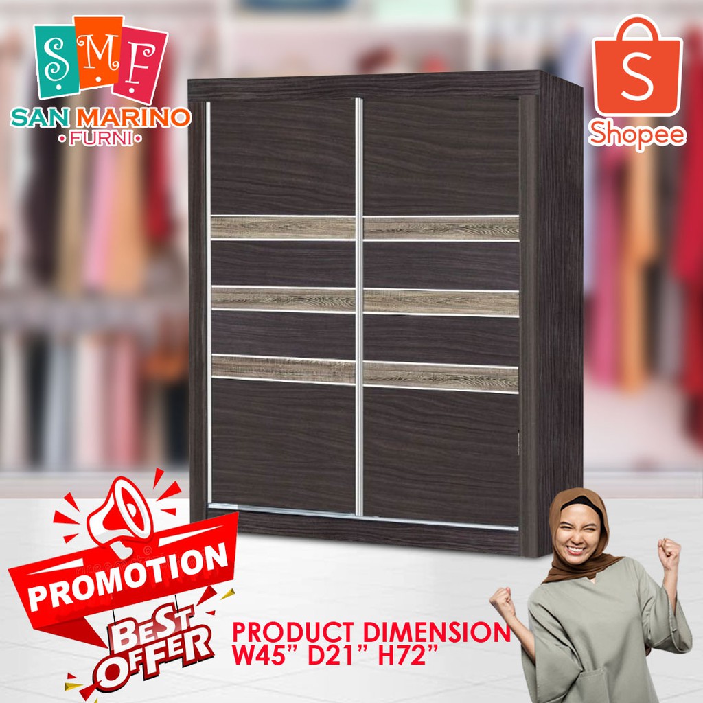 [FREE INSTALLATION] Wardrobe - Sliding Door 4 Feet Wardrobe 1122 ...