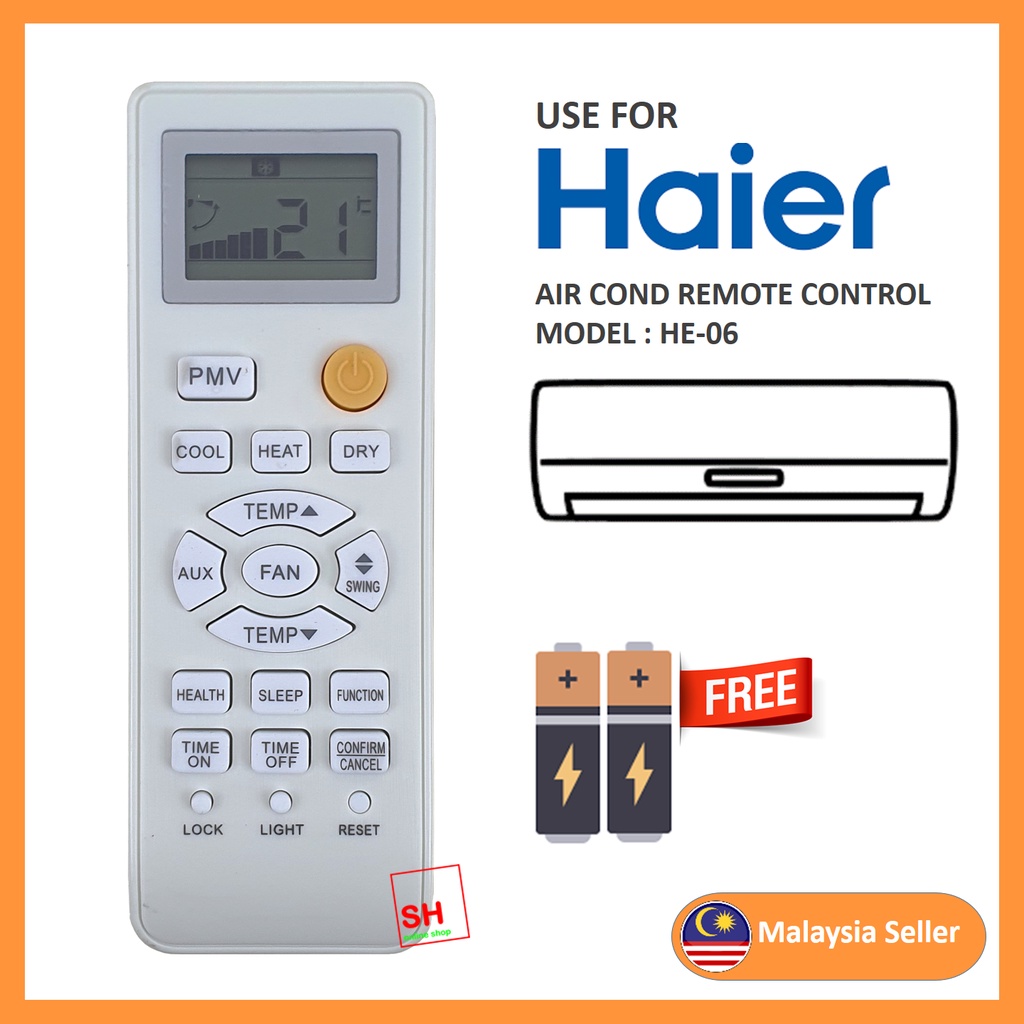 Haier Air Cond Air Conditioner Remote Control HE-06 | Shopee Malaysia