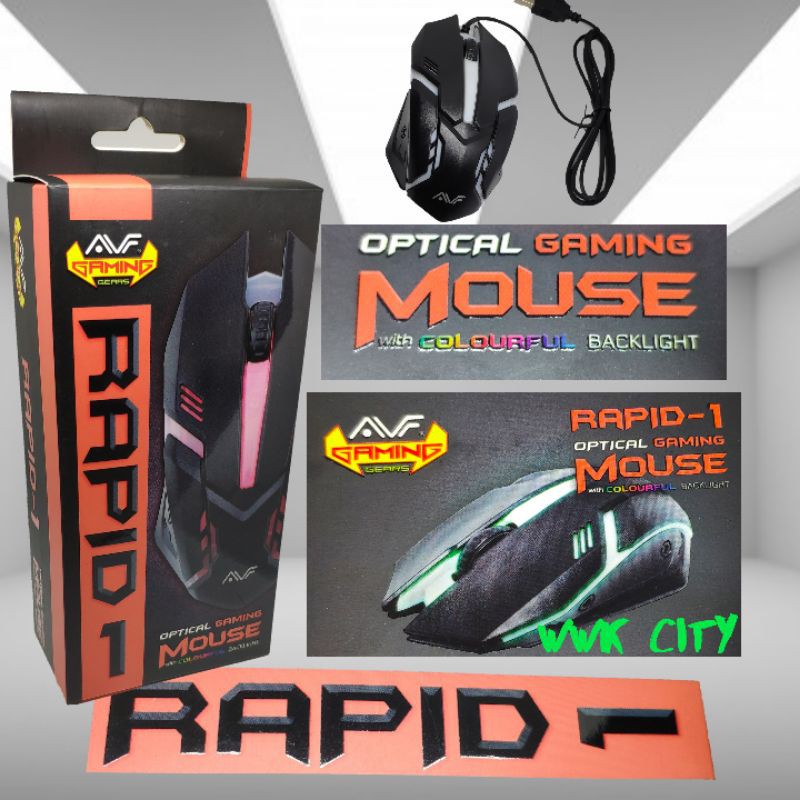 AVF Rapid 1 RGB mouse RGB Gaming Mouse AVF Gaming USB Optical Mouse ...