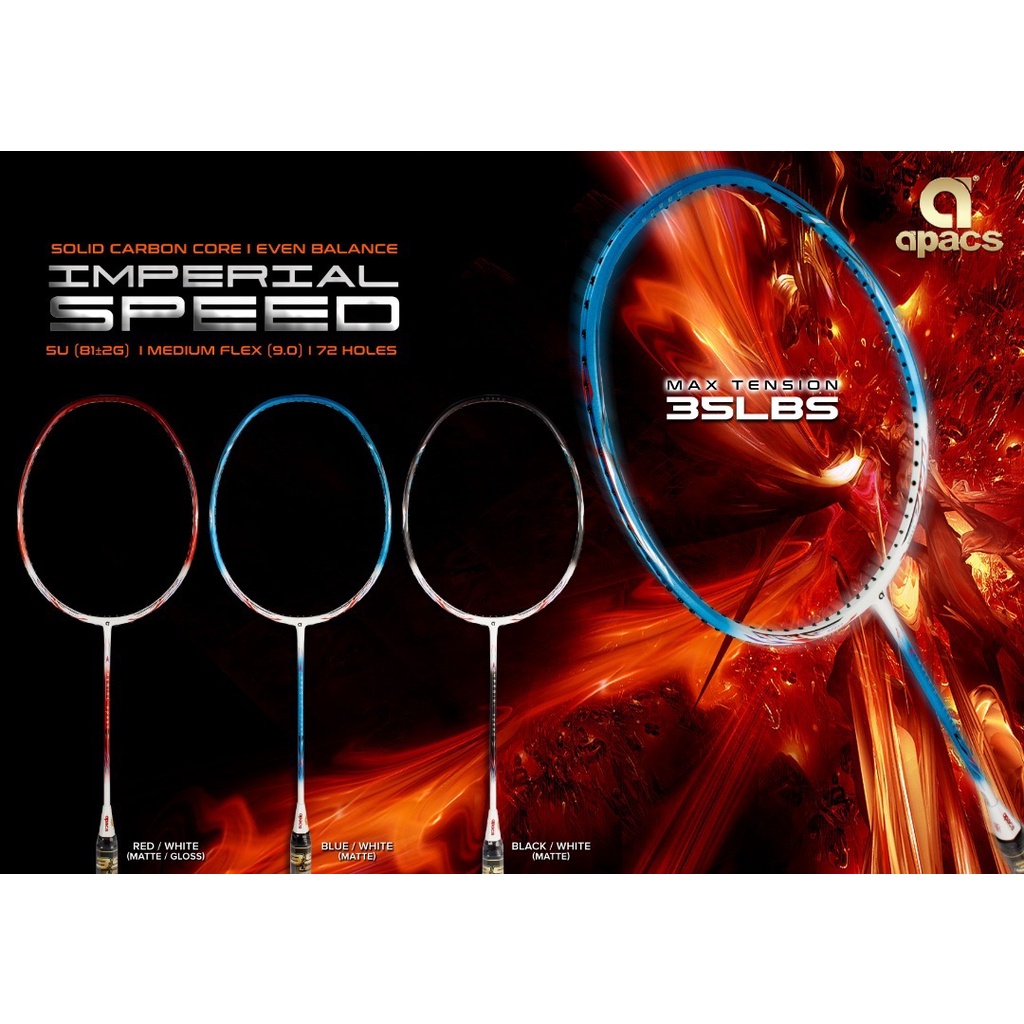 (No String) ORIGINAL Apacs Imperial Speed Series Badminton Racket (1 ...