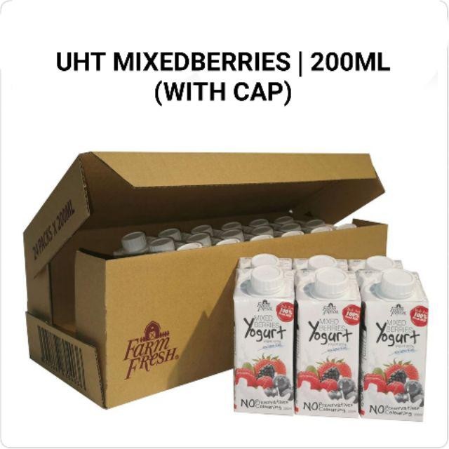 FARM FRESH UHT MIXED BERRY YOGURT DRINK | 200ML | Shopee Malaysia