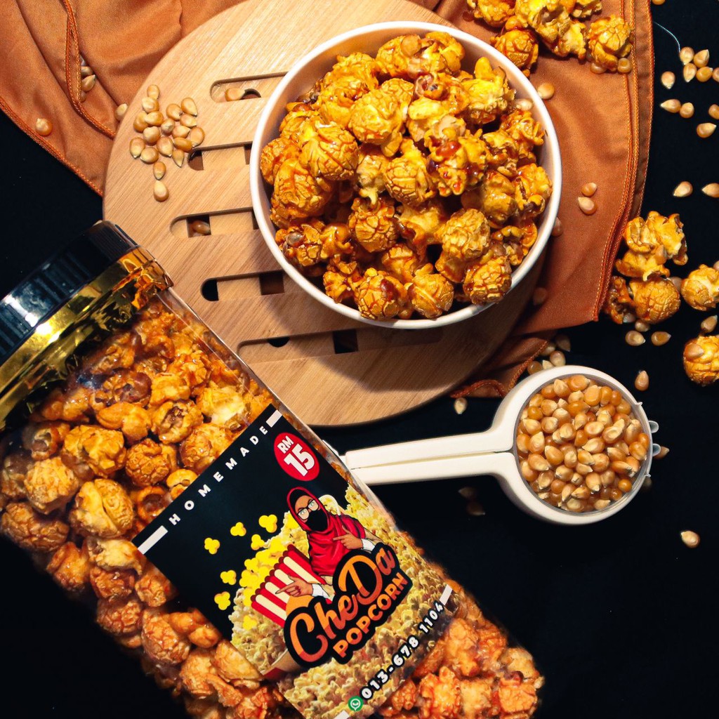 Popcorn Caramel Murah Che Da Viral Seperti Cinema! HALAL & SEDAP 🍿😋🤤 ...