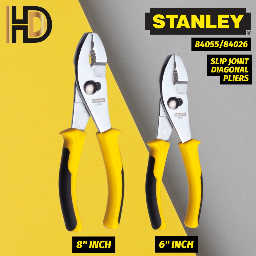 STANLEY DynaGrip Combination Pliers / 6" INCH + 8' INCH Slip Joint ...