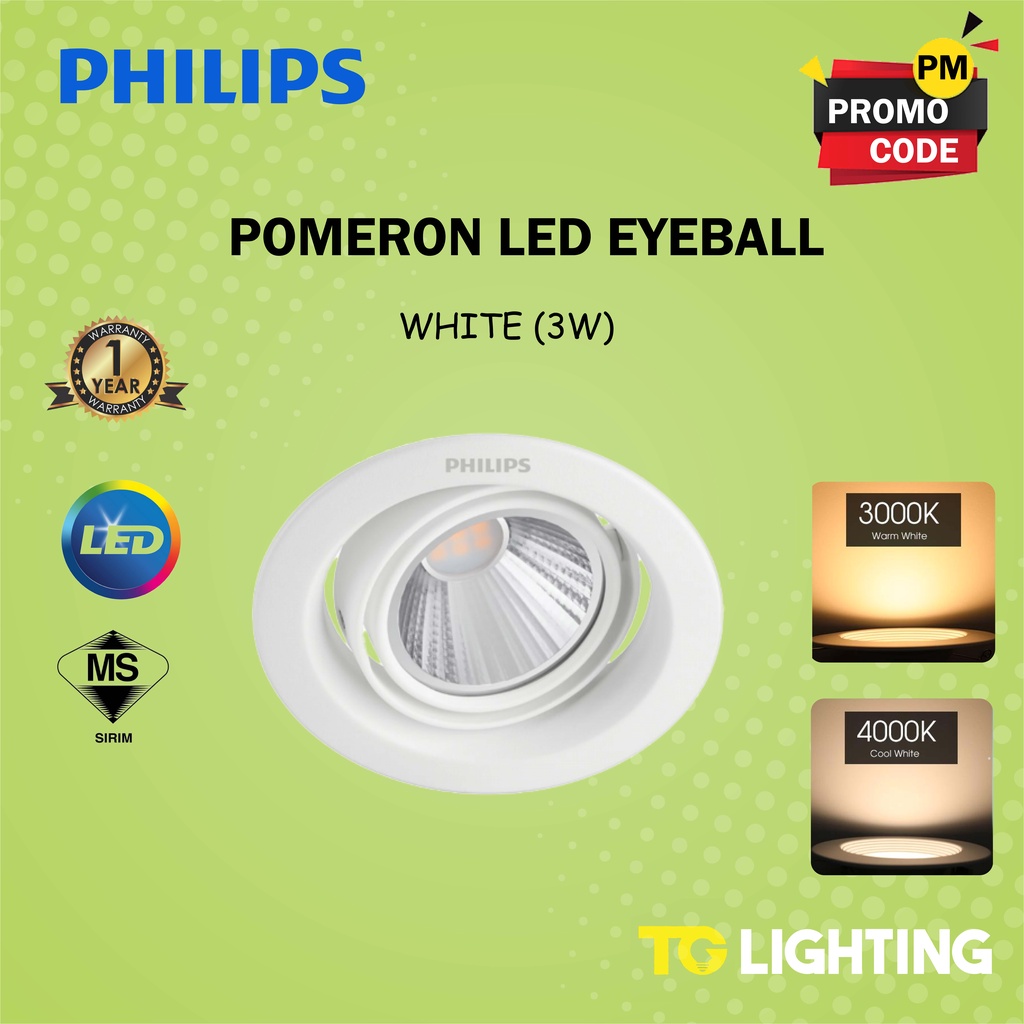 Philips LED Eyeball 59776 Pomeron 7W Recessed Spotlight SL201 4.5W ...