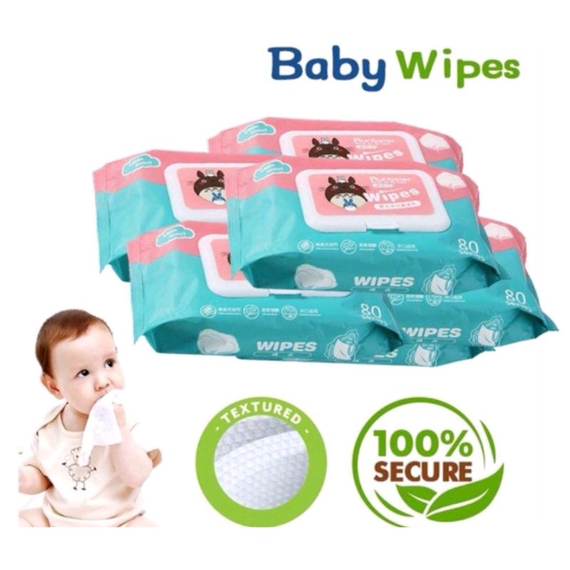💖100%Secure+Texture💖Baby Wipes (80pcs) 💗 | Shopee Malaysia
