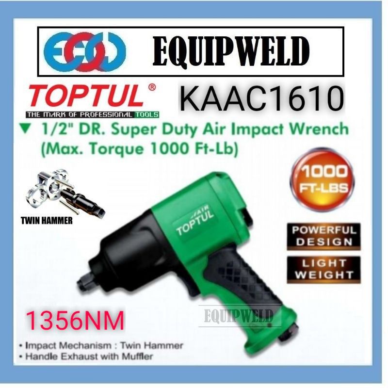 (READY STOCK) TOPTUL KAAC1610 1/2'' DRIVE PNEUMATIC AIR IMPACT WRENCH ...