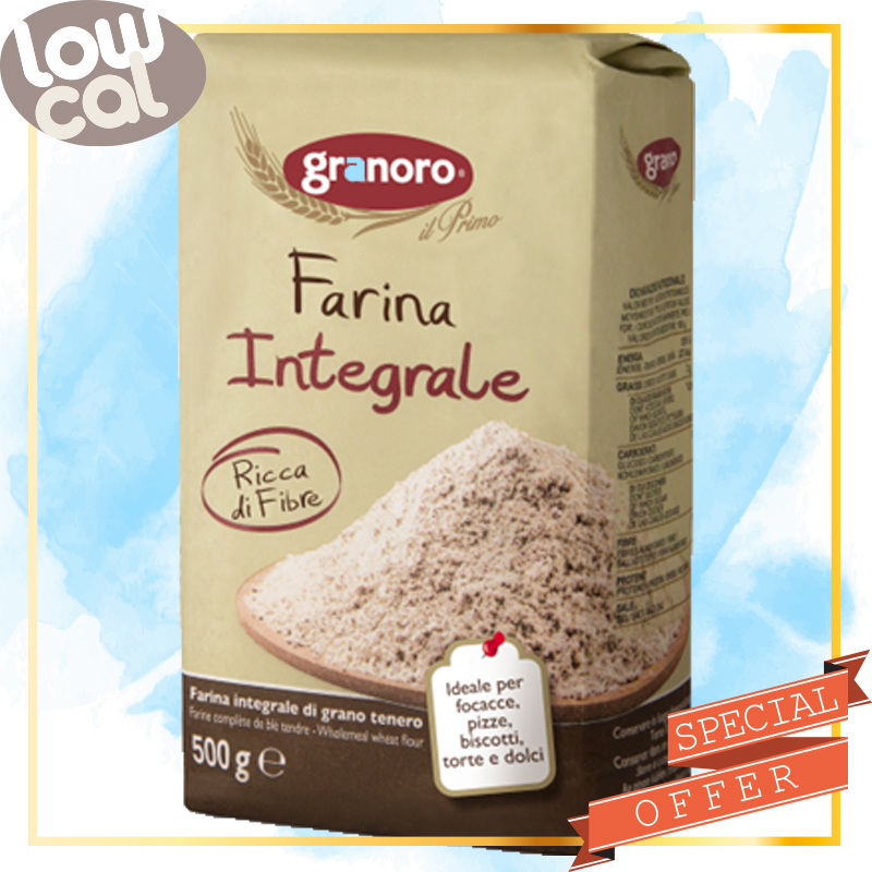 GRANORO FARINA INTEGRALE [WHOLE WHEAT FLOUR] 500g (BB: 28 Dec 2021 ...